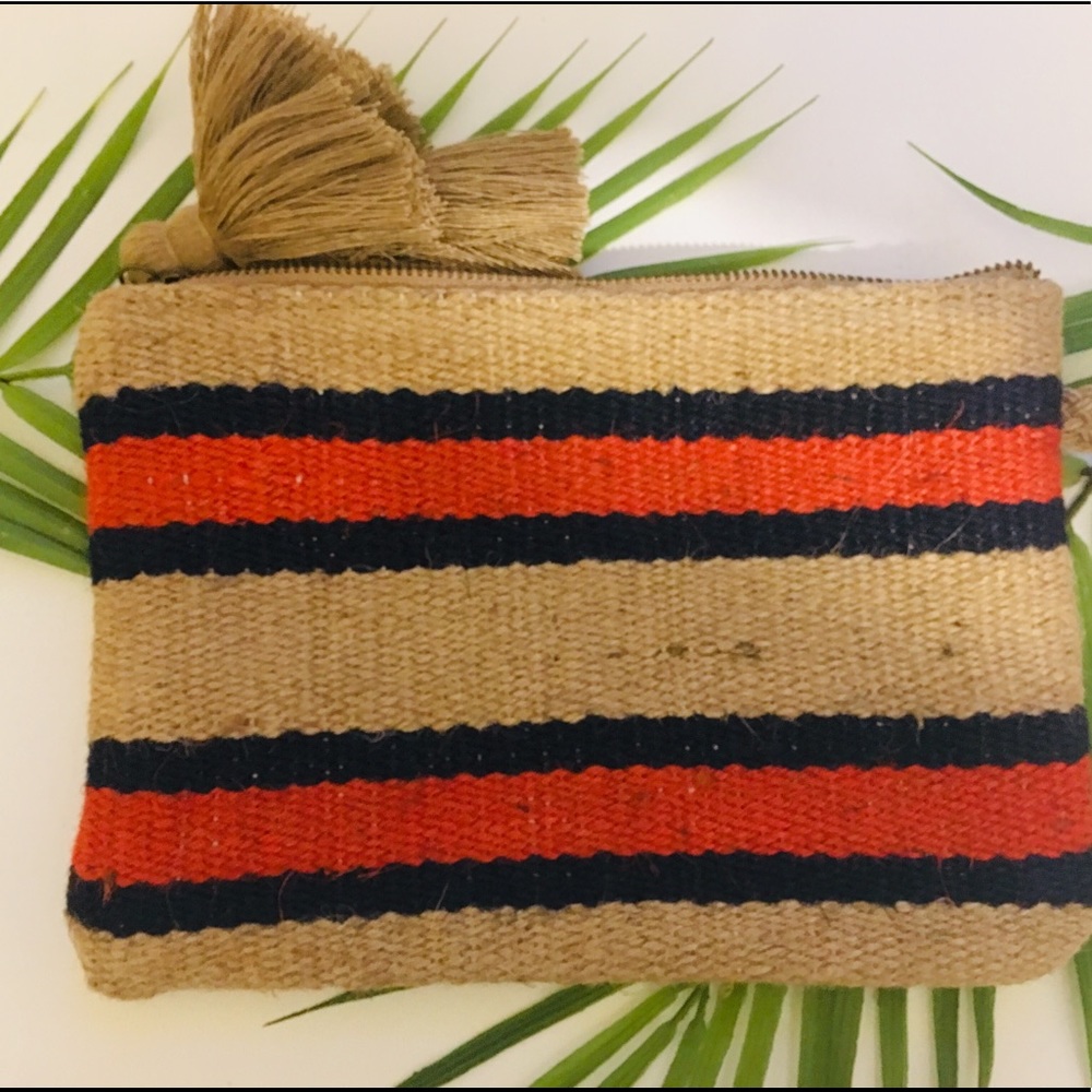 J Jill Jute Hand Clutch. - Gem